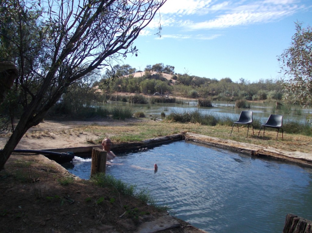 1 Mick in the hot springs at Mungerannie | Seeingoz